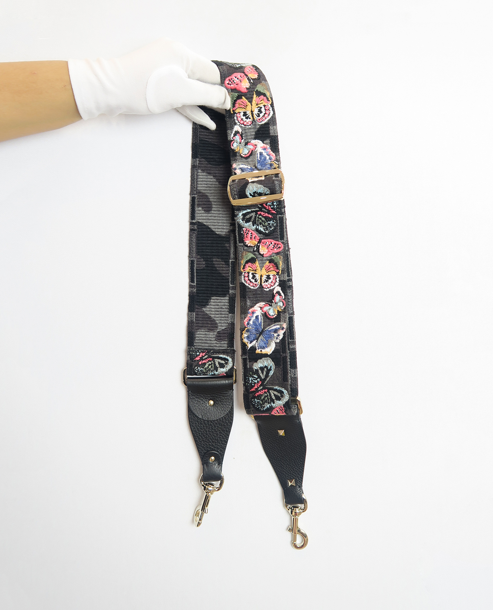Valentino Embroidered Butterfly Strap, Small Leather Goods Valentino Embroidered Butterfly Strap, Small Leather Goods